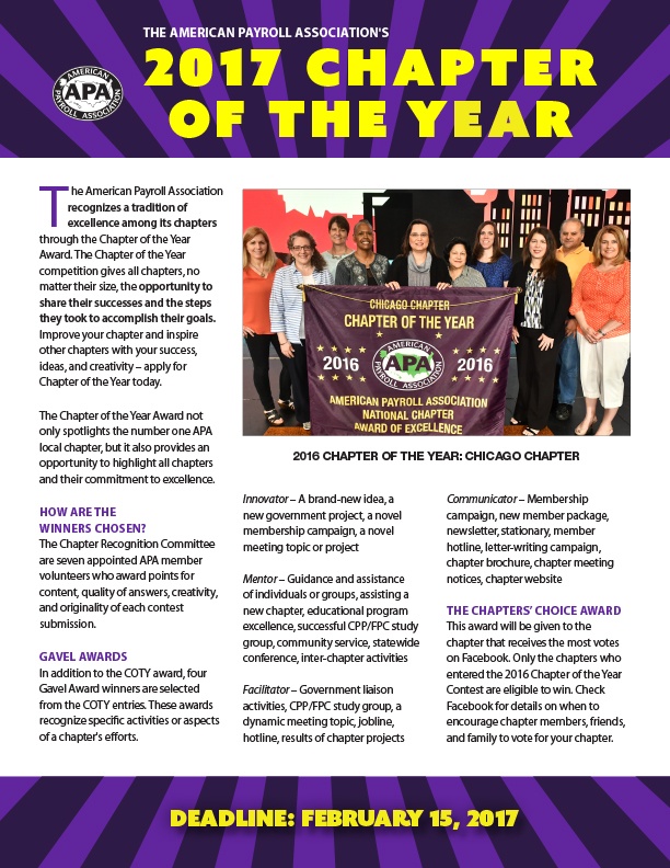 You could win Chapter of the Year